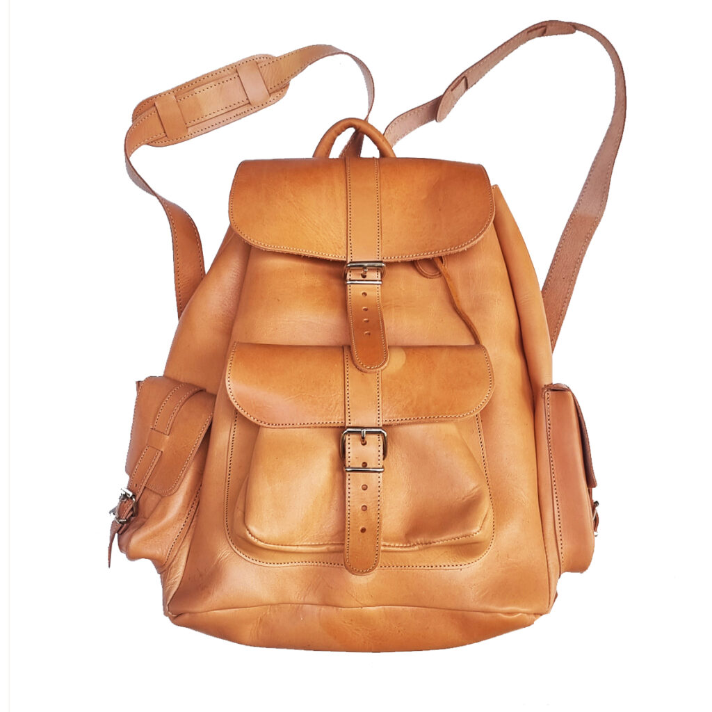 Leather backpack - Natural leather - Melissinos Art